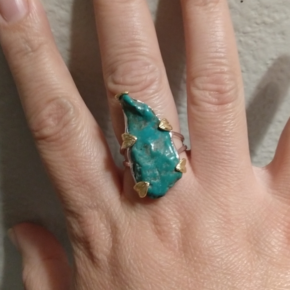 Jewelry | Natural Genuine Arizona Turquoise Art Ring | Poshmark